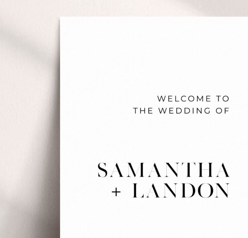 Modern Wedding Welcome Sign Edgy Wedding Welcome Sign - Etsy