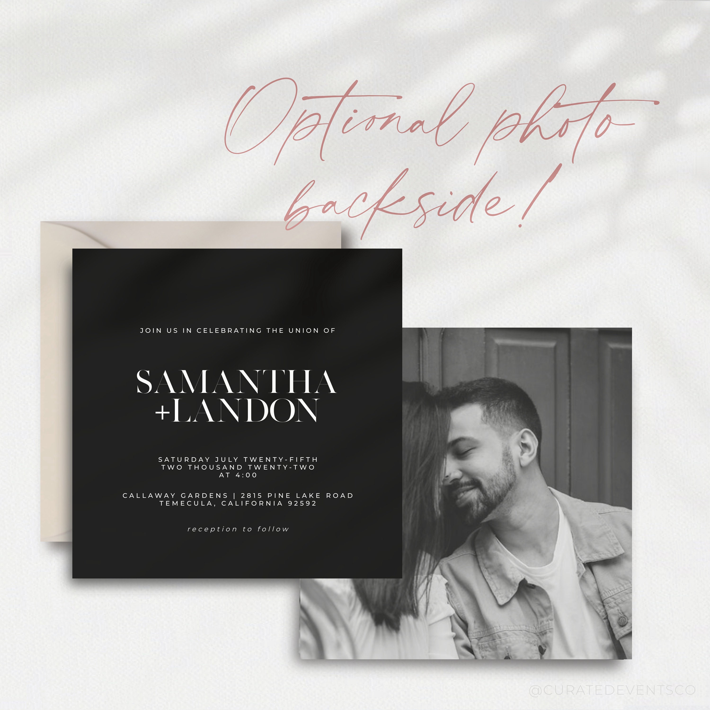 MANHATTAN Modern Square Wedding Invitation Printable Square Wedding ...