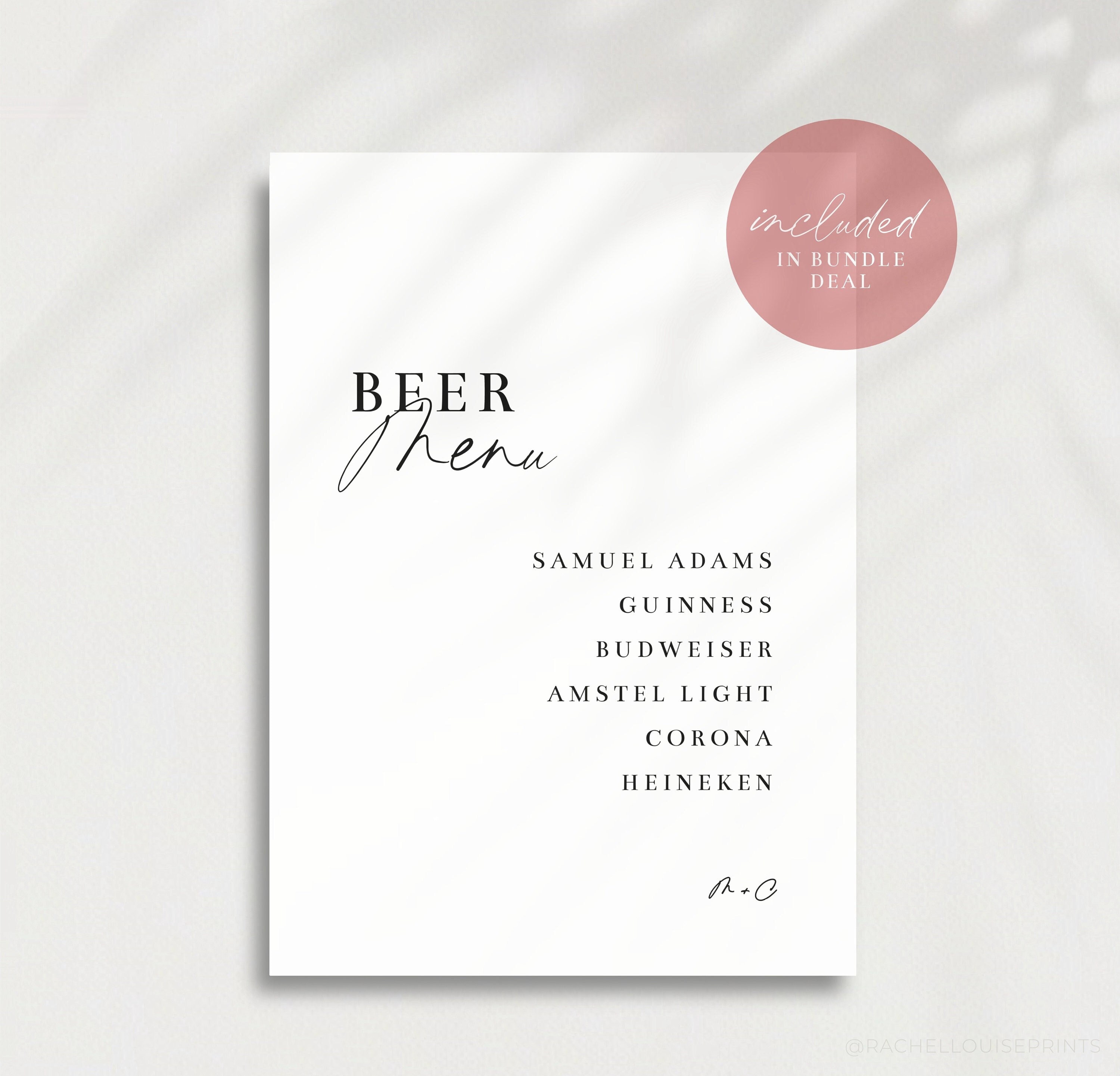 Modern Beer Menu Sign Beer Menu Template Modern Bar Sign - Etsy