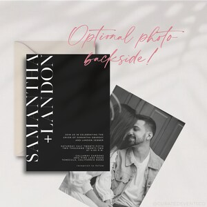 MANHATTAN Black Modern Wedding Invitation Printable Wedding Invitation ...