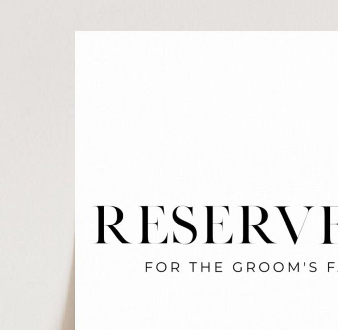 Modern Wedding Reserved Sign Modern Reserved Printable - Etsy