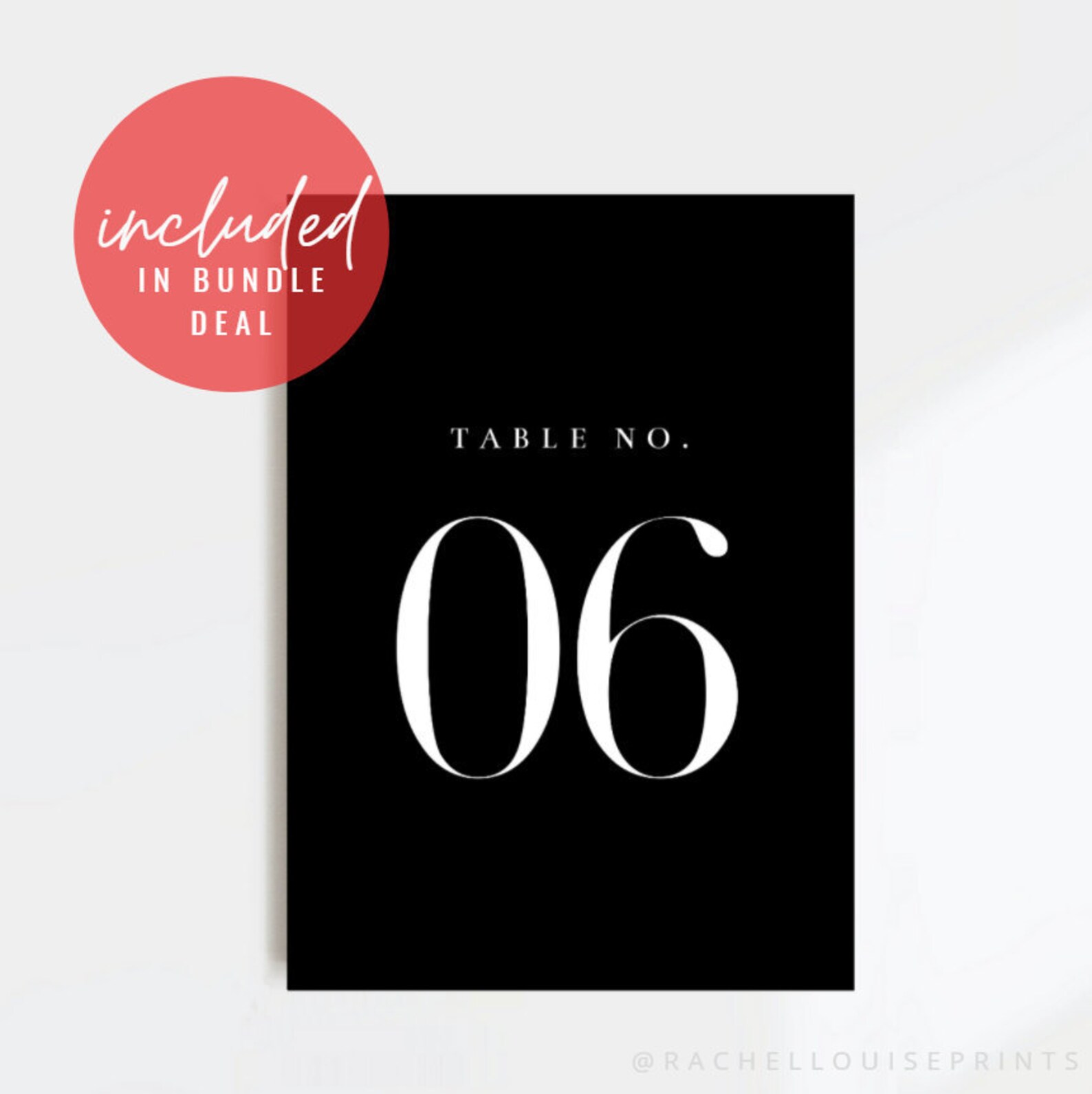 Black Modern Table Numbers Sign Table Numbers Printable Modern Black ...