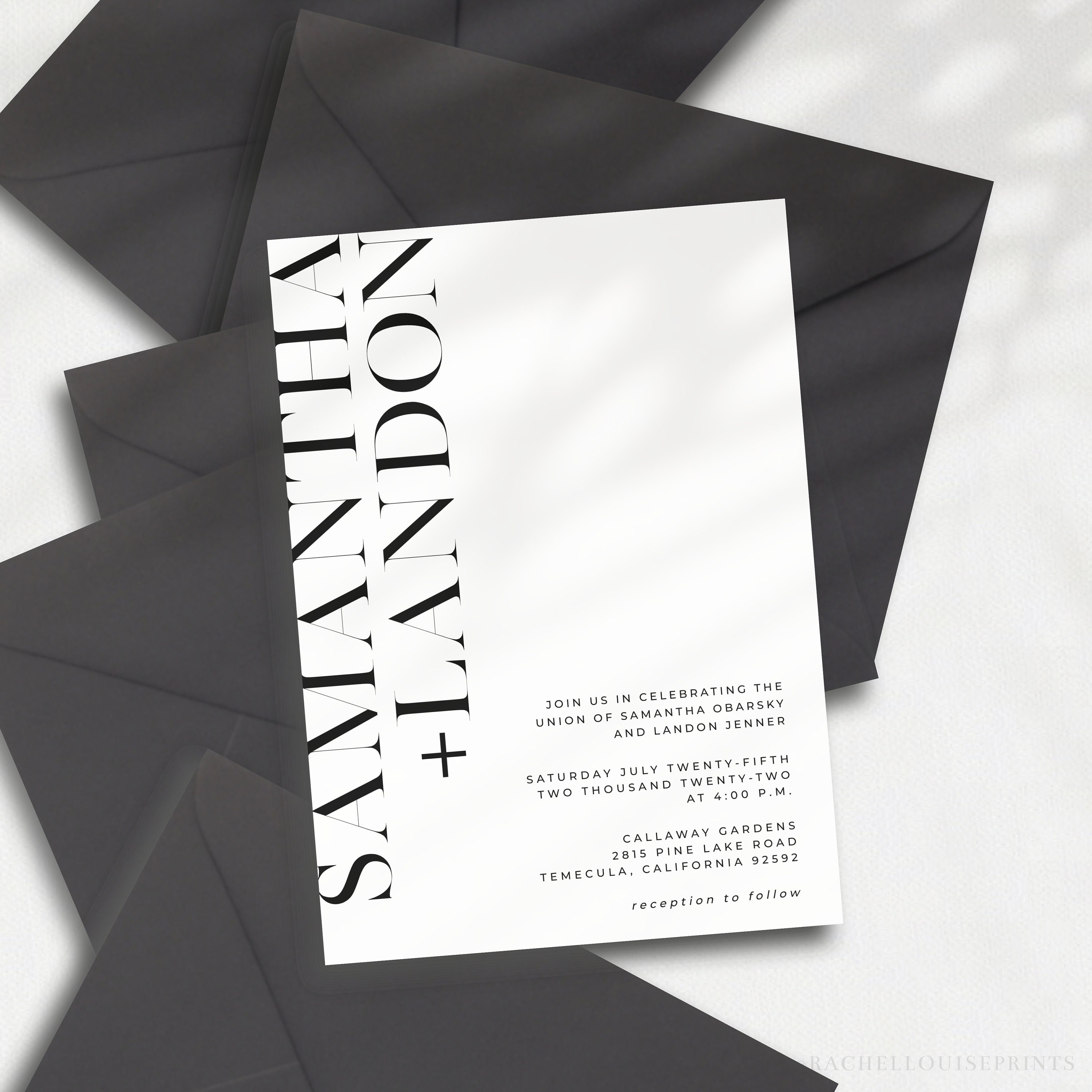 Modern White Wedding Invitation Printable Wedding Invitation - Etsy UK