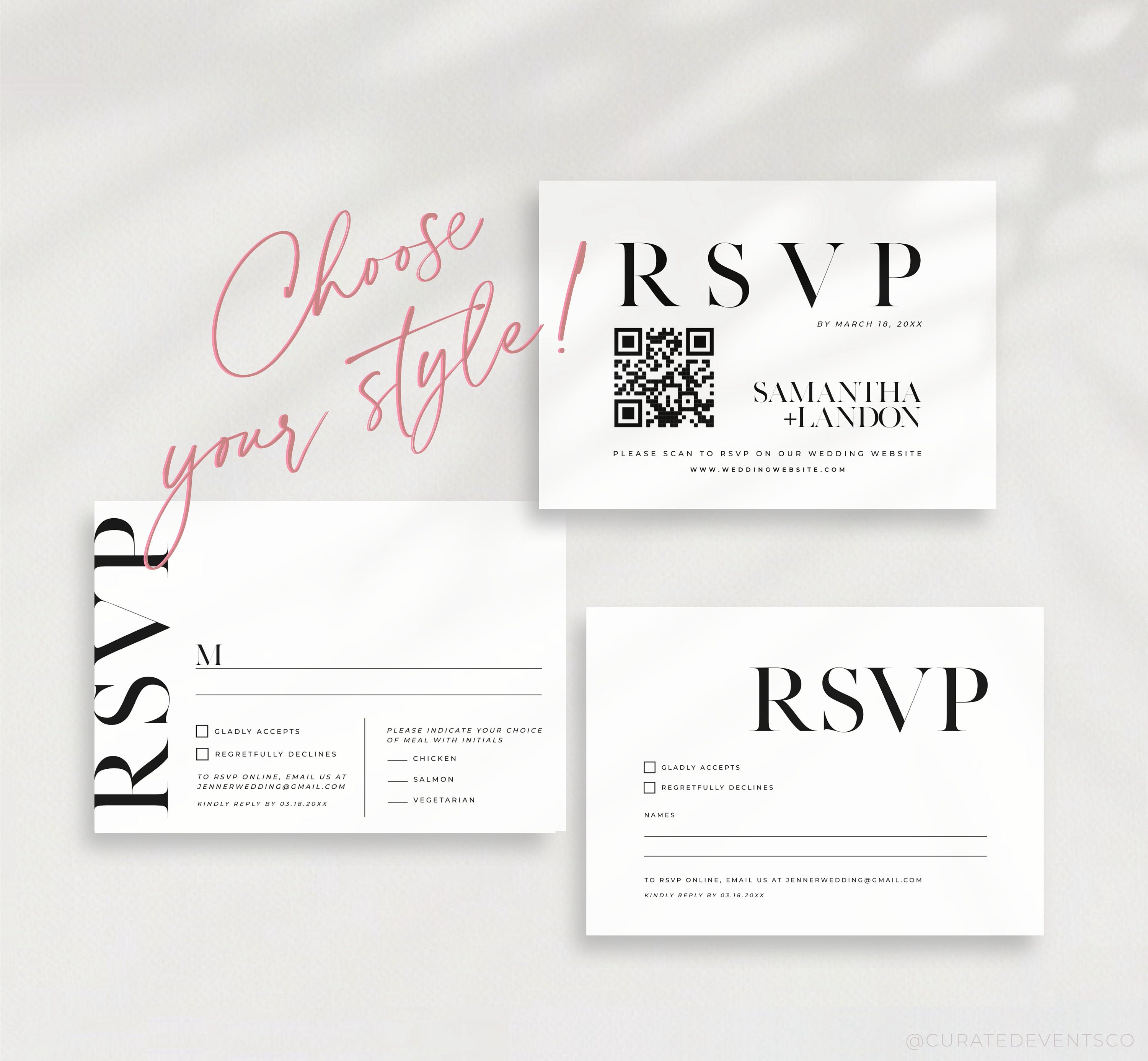 MANHATTAN Modern Black Wedding Invitation Printable Wedding Invitation ...