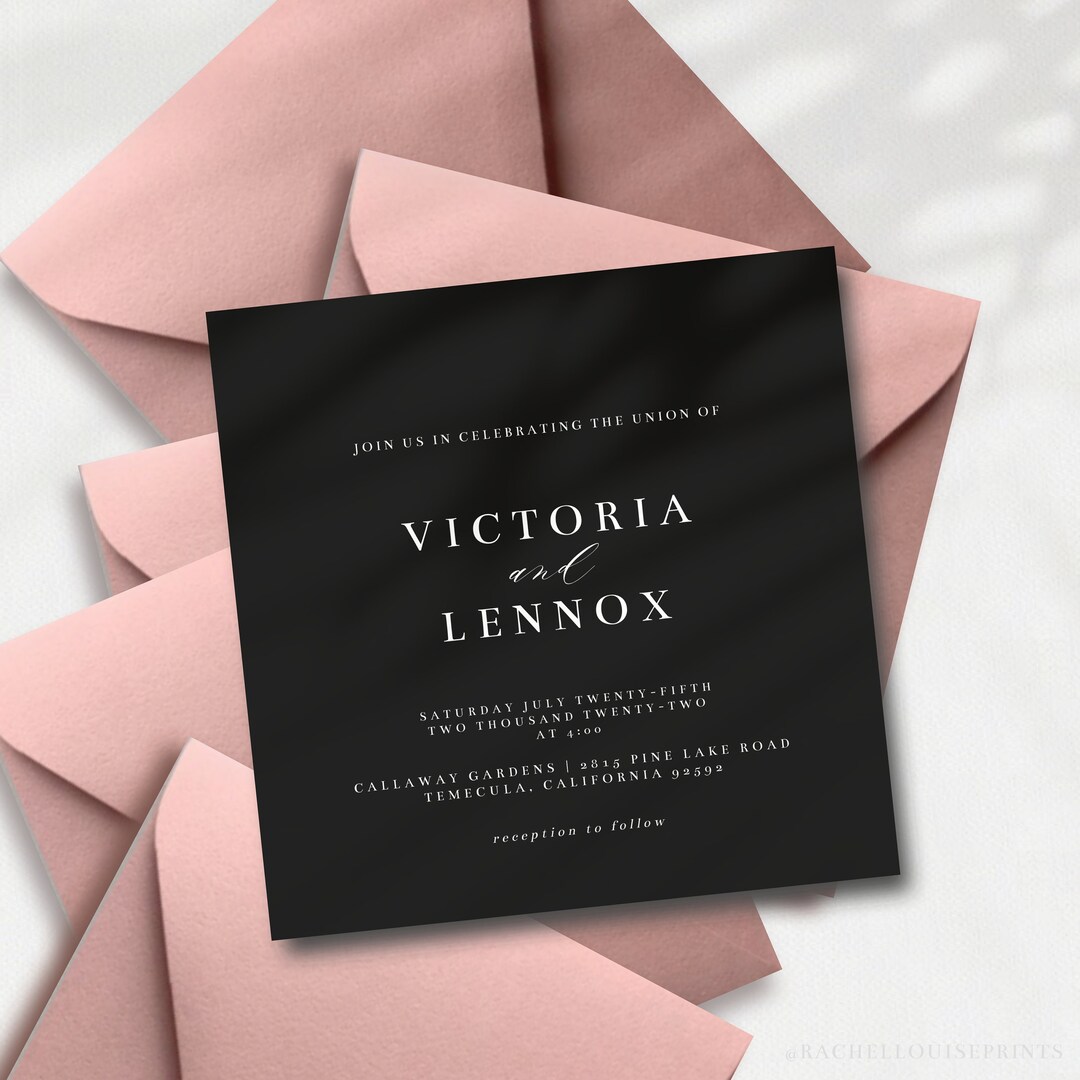 LUXE Square Wedding Invitation Invitation Suite Printable Square ...