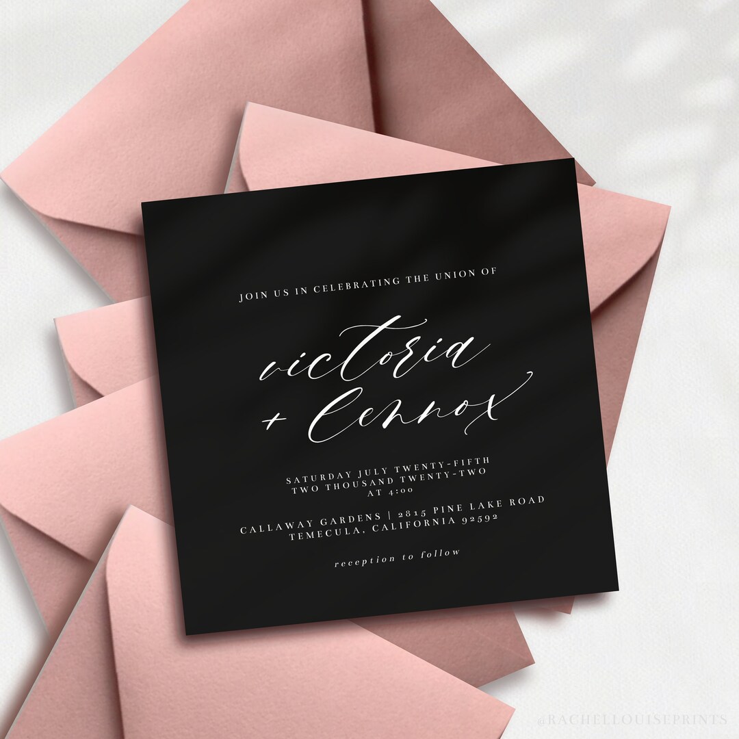LUXE Square Wedding Invitation Invitation Suite Printable Square ...
