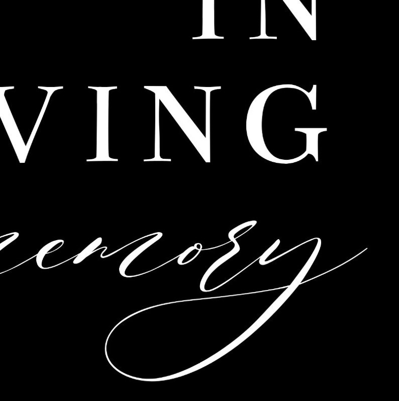In Loving Memory Print in Loving Memory Sign Custom Names in Loving ...