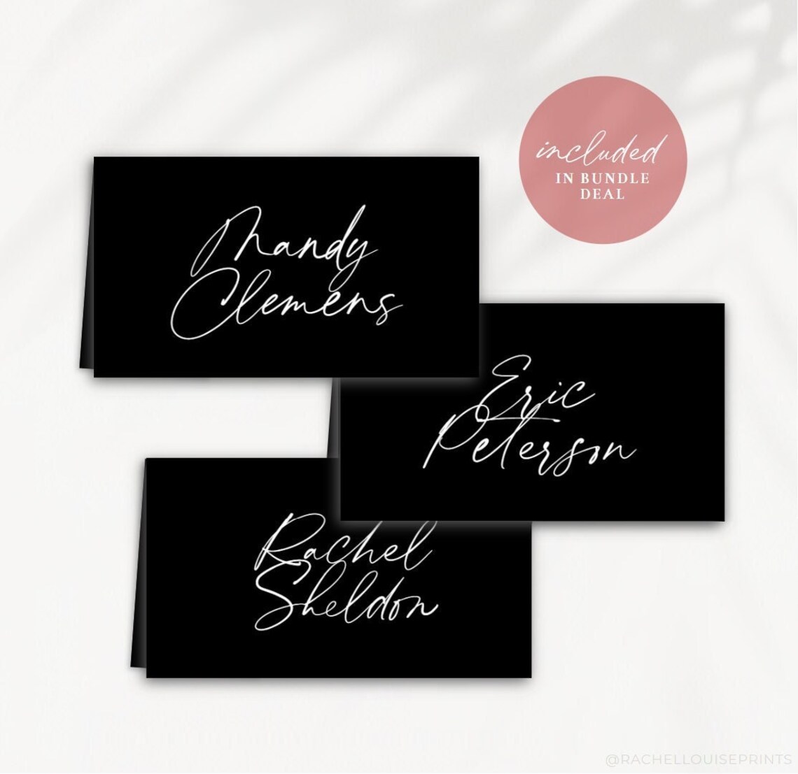 Modern Script Place Cards Casual Script Wedding Escort Cards - Etsy