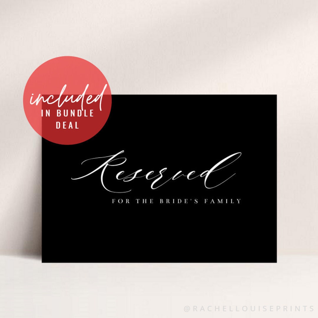 Reserved Printable Sign Reserved Print Custom Wedding Sign Custom ...
