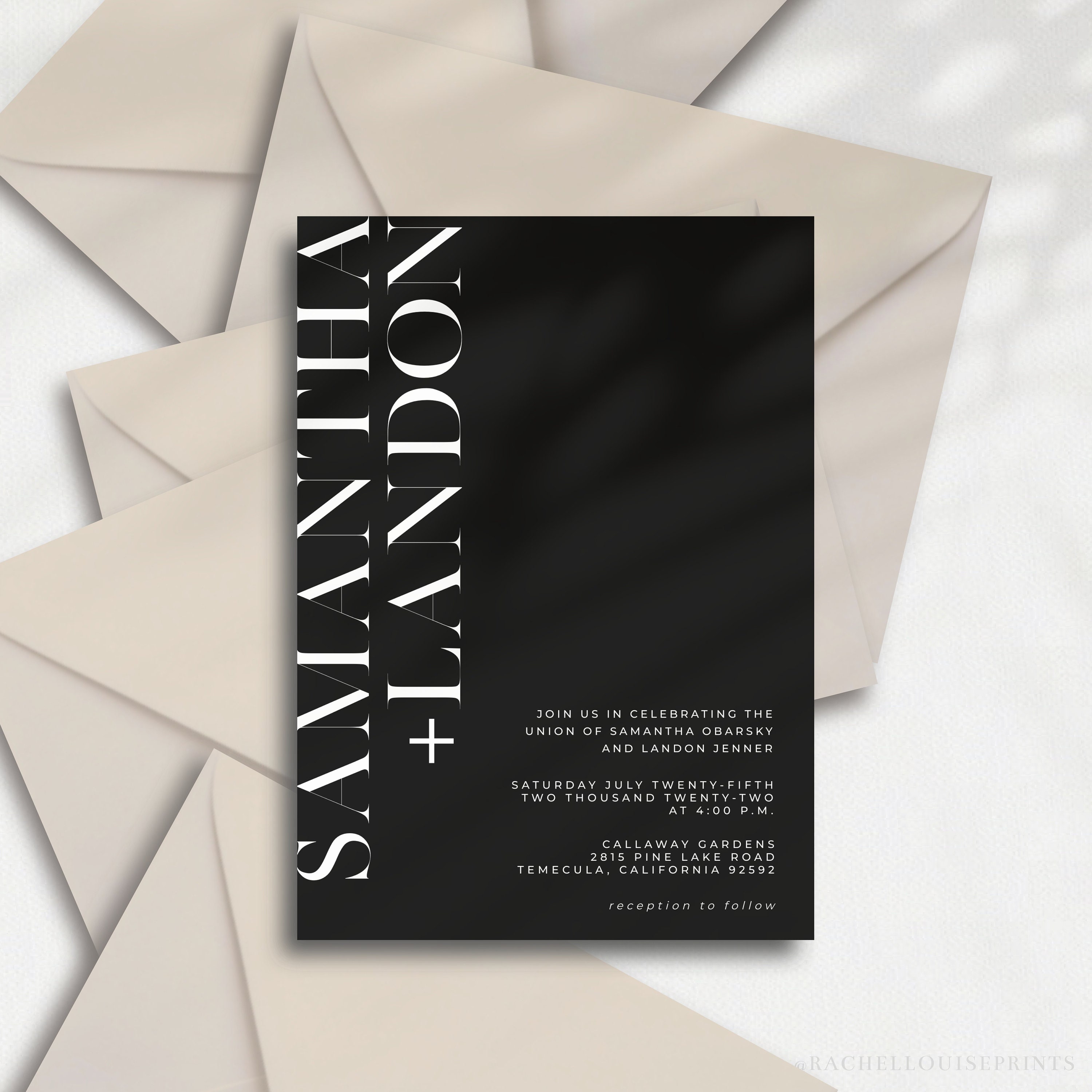 MANHATTAN Black Modern Wedding Invitation Printable Wedding - Etsy