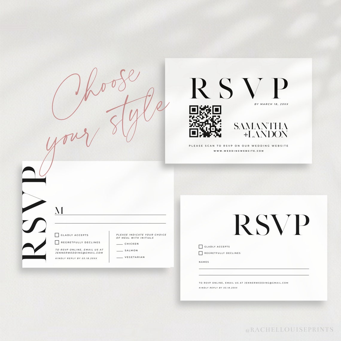 MANHATTAN Modern Square Wedding Invitation Printable Square Wedding ...
