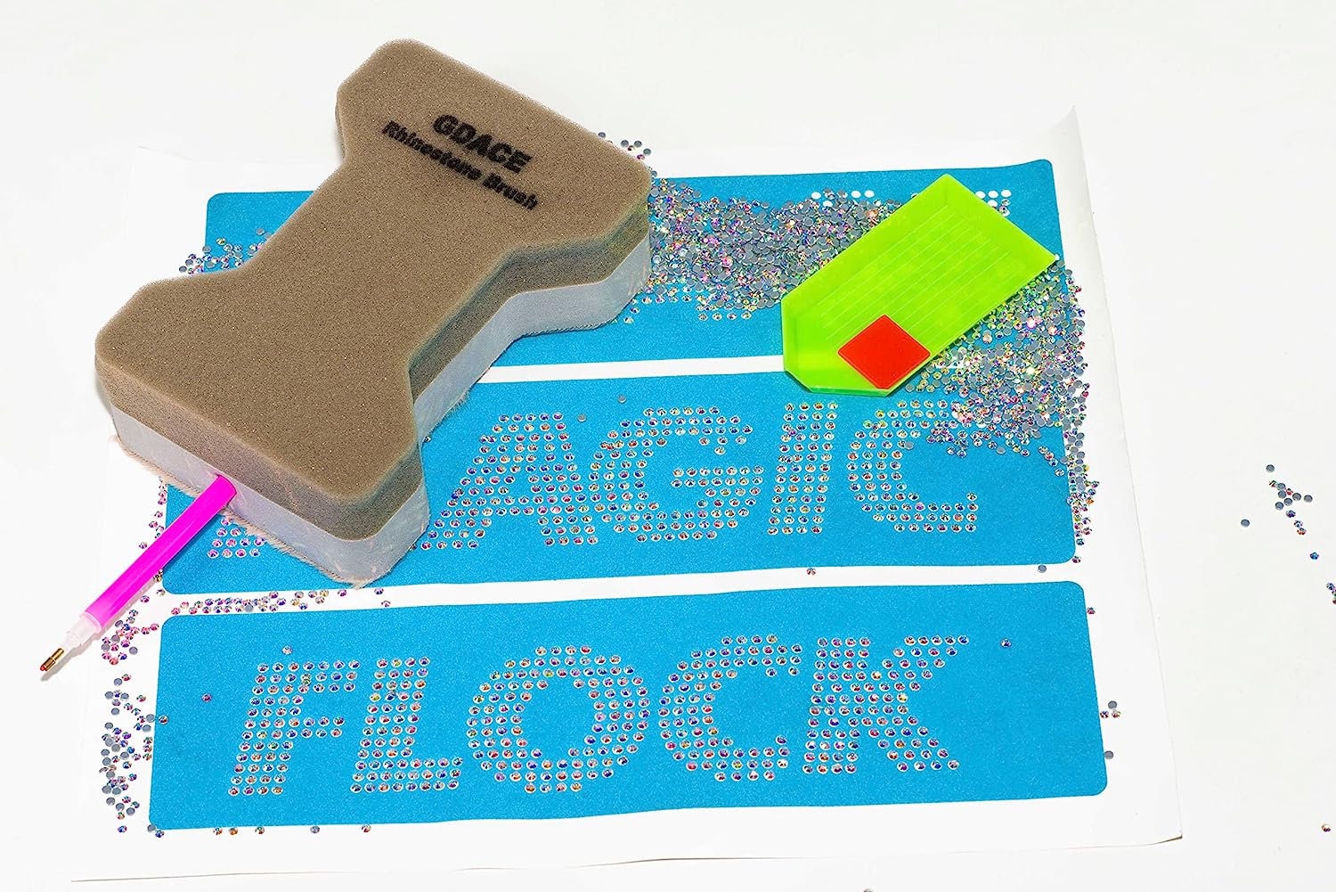 Rhinestone Brush to Spread Rhinestones Into Templates for Rhinestone ...