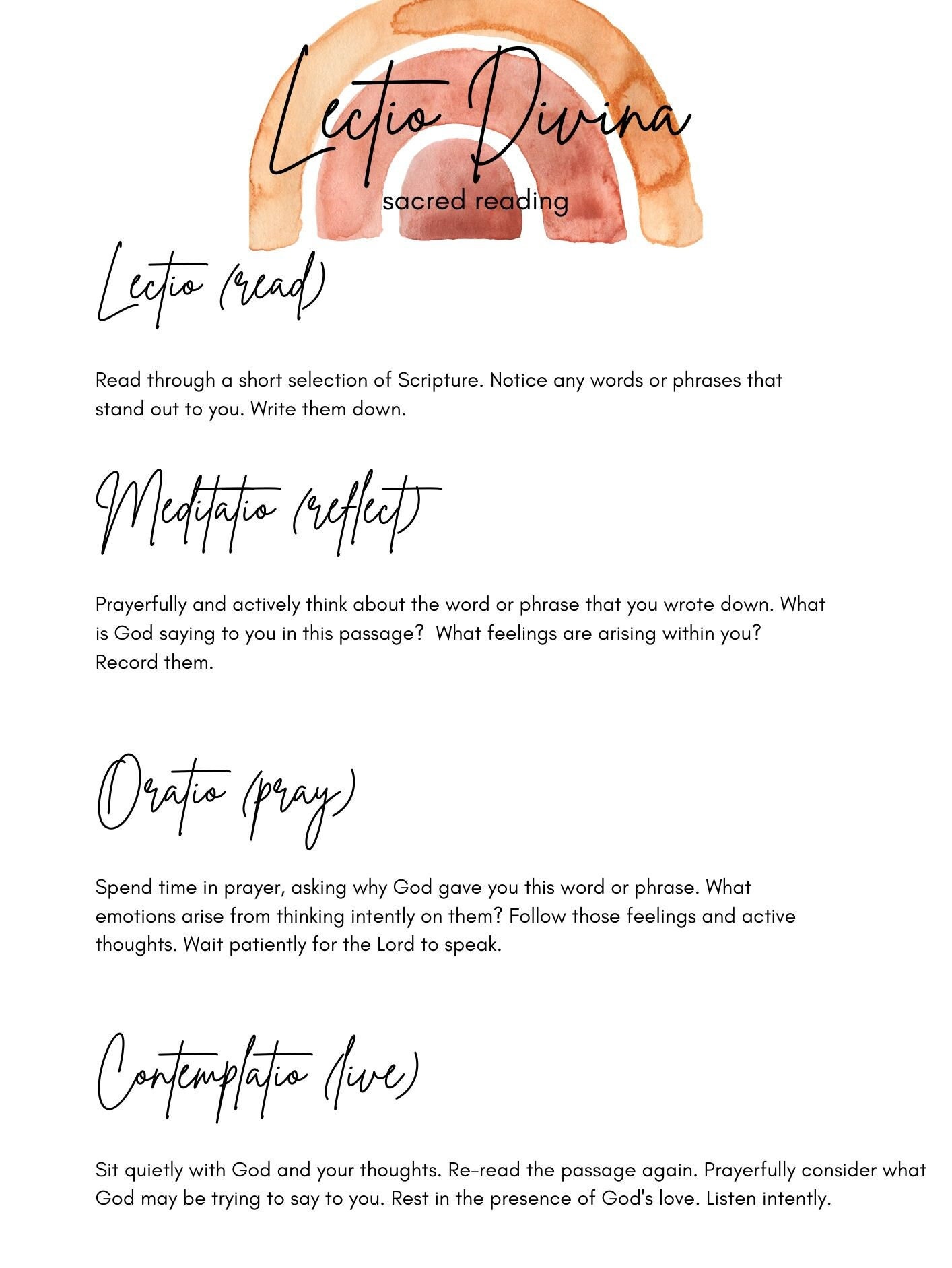 Lectio Divina Journal Page, Bible Study, Bible Journaling, Instant ...