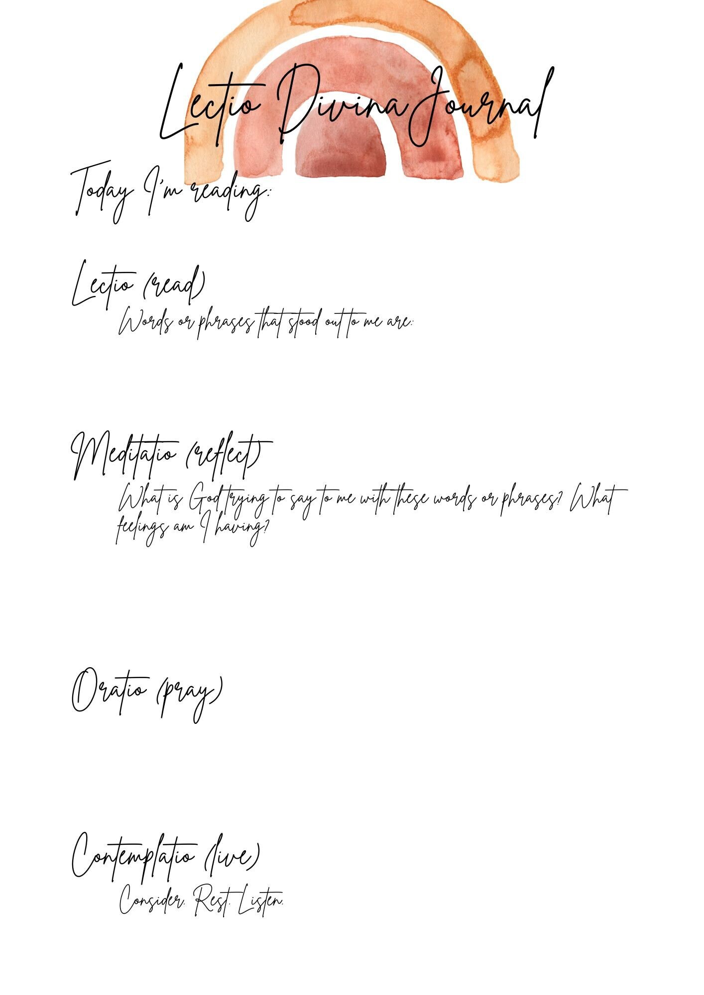 Lectio Divina Journal Page, Bible Study, Bible Journaling, Instant ...