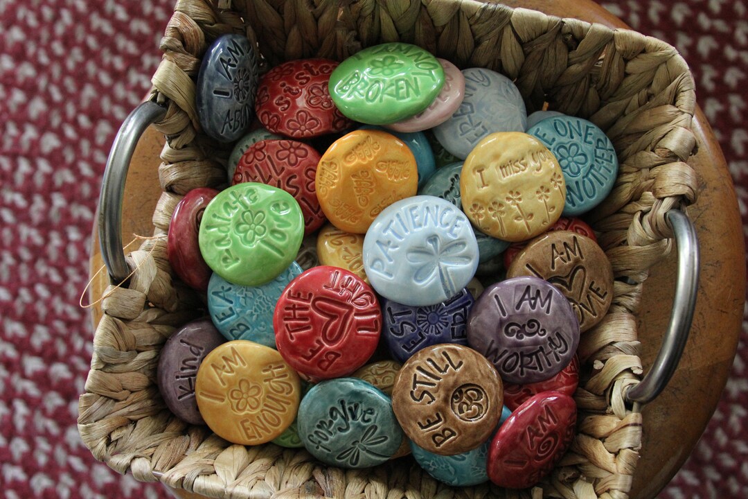 Set of 10 Custom Word Stones - Etsy