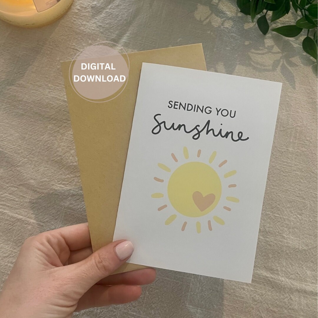 Sending You Sunshine Card. Sending You Sun Printable. Digital Cards ...