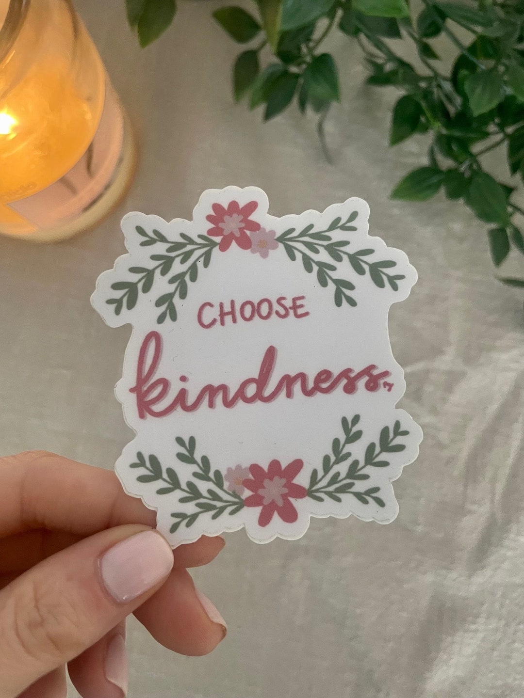 Choose Kindness Sticker Floral Sticker Laptop Sticker Waterbottle ...