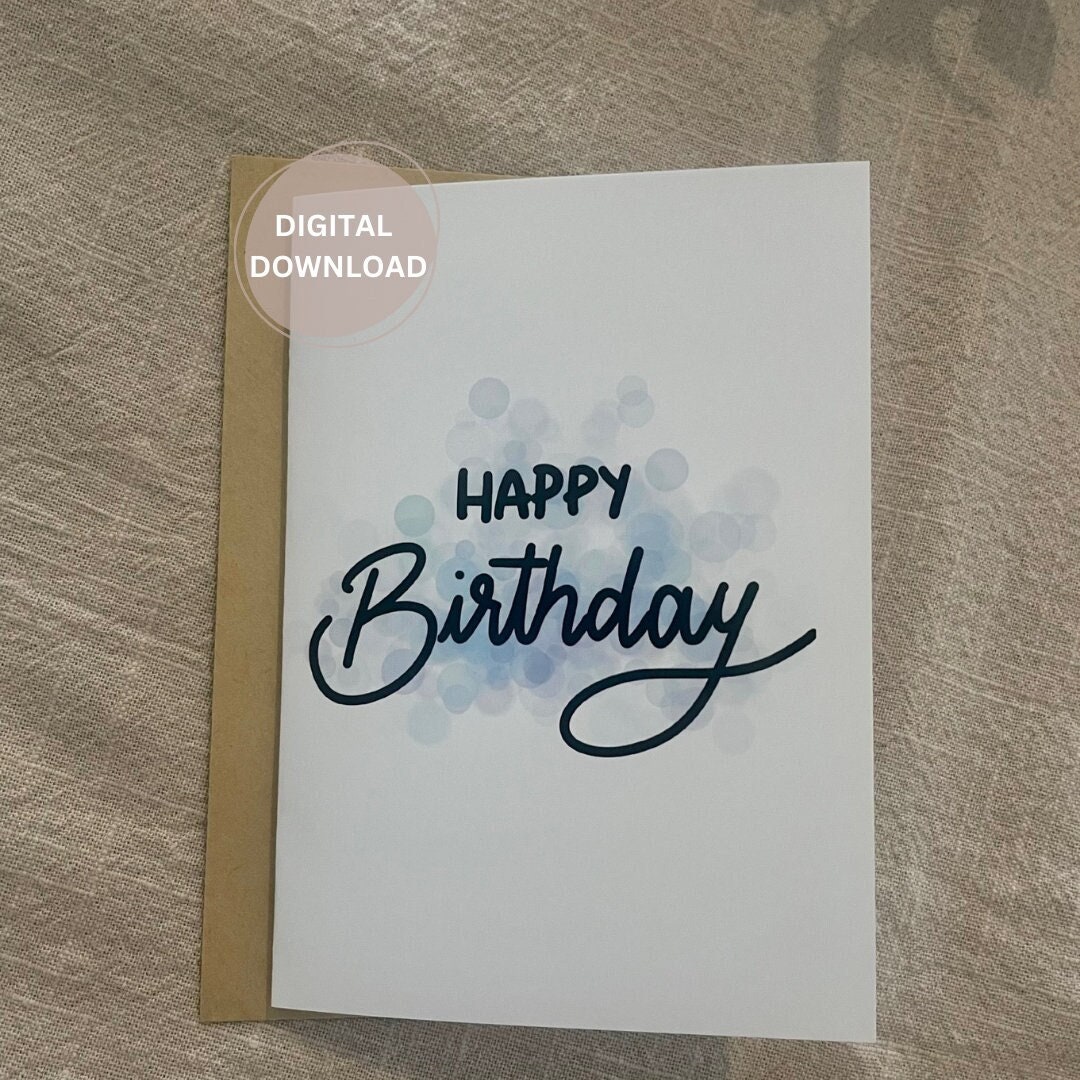 Printable Birthday Card. Birthday Card Printable. Digital Birthday ...
