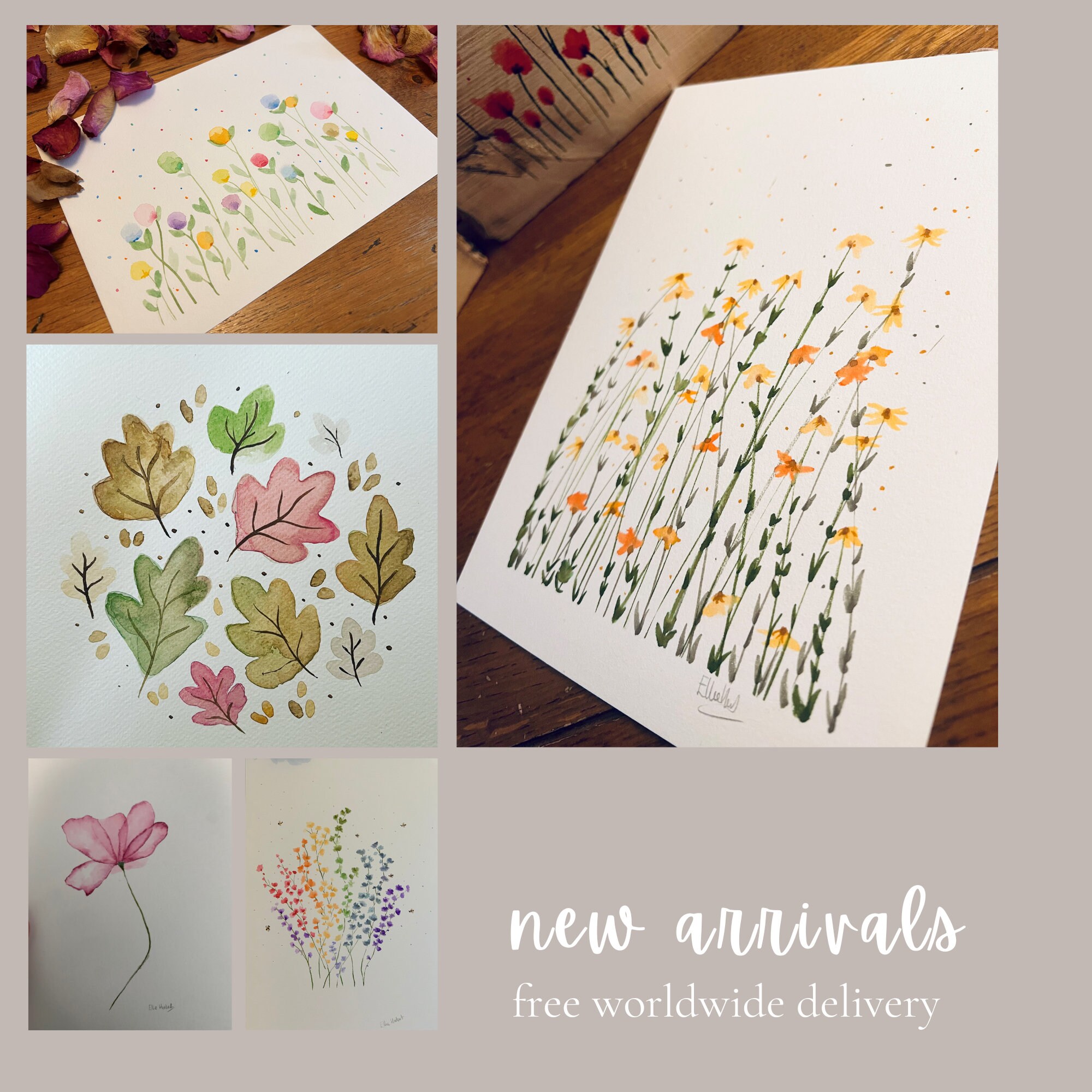 Floral Watercolour Painting, Handmade and an Original. - Etsy