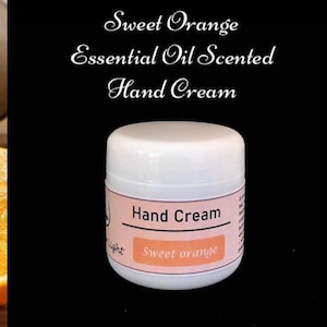 Sweet Orange Essential Oil Hand Cream. Hand Poured, All Natural, Dye ...