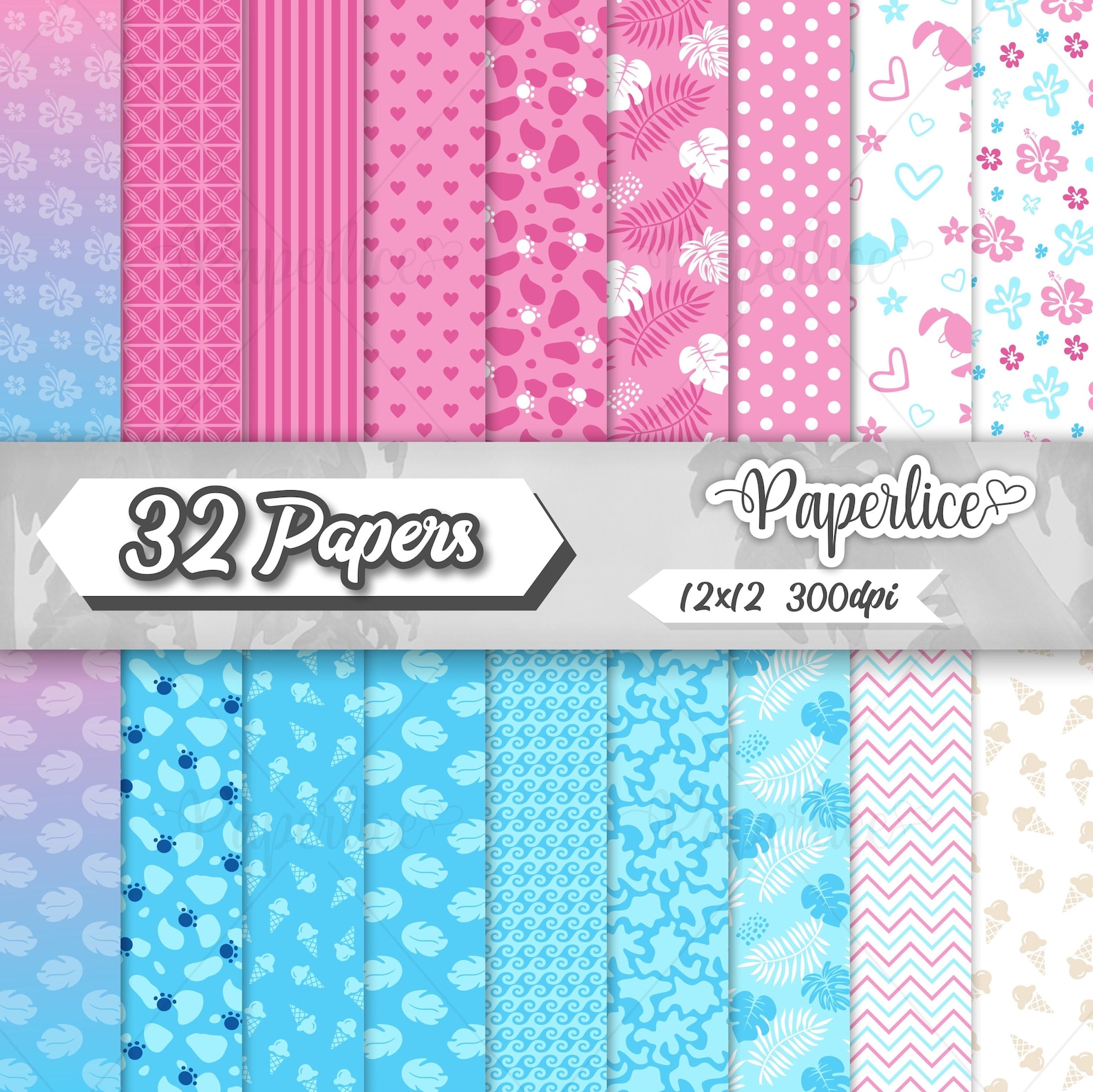 Aloha Pink Digital Paper - Etsy