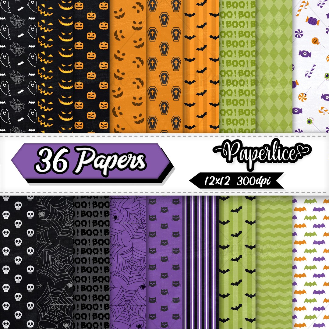 Halloween Digital Paper Trick or Treat Scrapbook Papers - Etsy