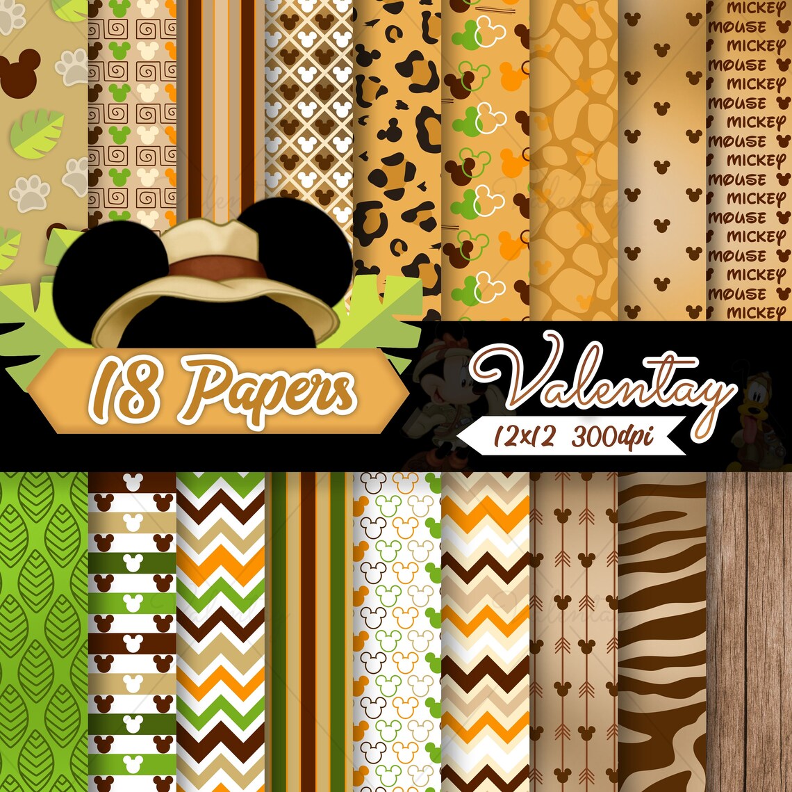 Safari Digital Paper Safari Kit Digital | Etsy