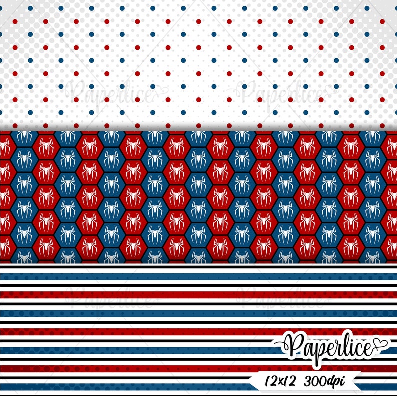 Spider Digital Paper, Comic Paper, Spider Hero - Etsy