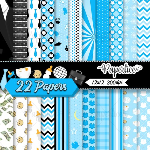 Baby Boy Digital Paper - Etsy
