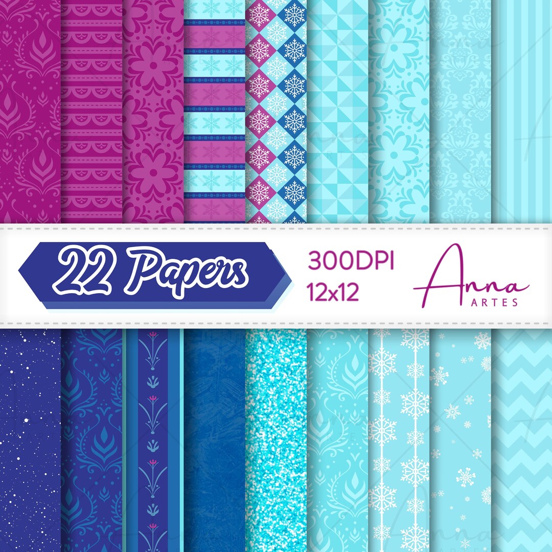 Frozen Digital Papers 1, Princess Background, Christmas Frozen ...