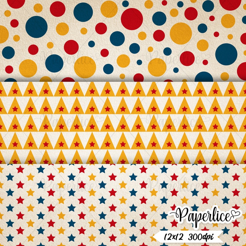 Vintage Circus Paper Pack Circus Digital Paper Circus - Etsy