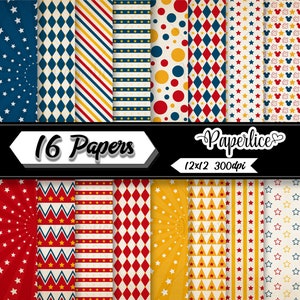 Vintage Circus Paper Pack Circus Digital Paper Circus | Etsy