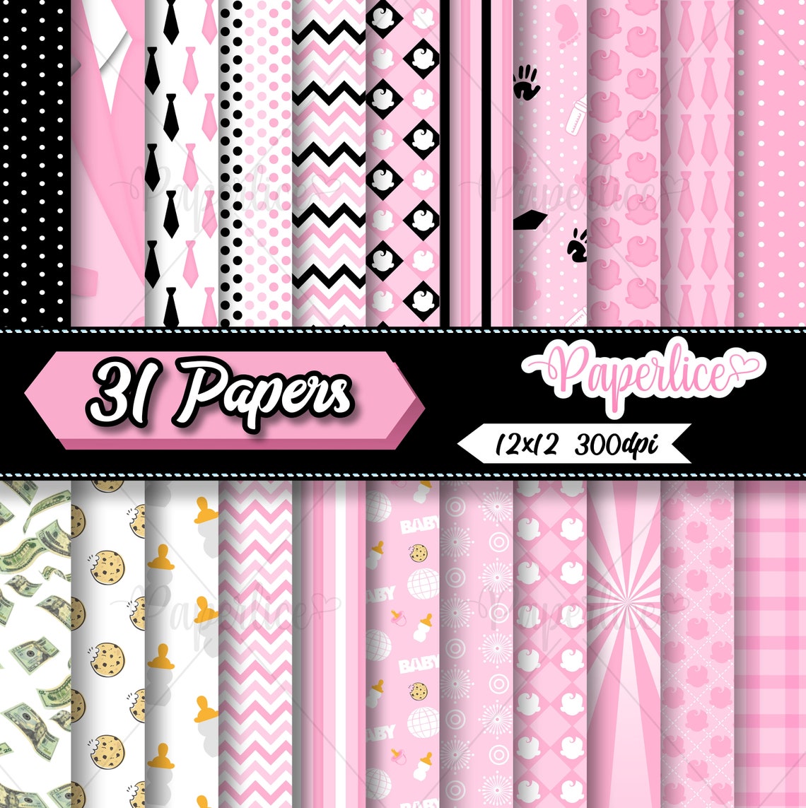 Baby Girl Digital Paper - Etsy