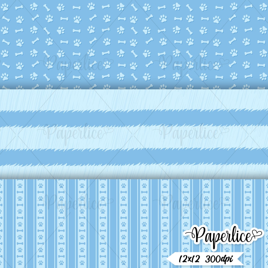 Blue Dog Digital Paper - Etsy