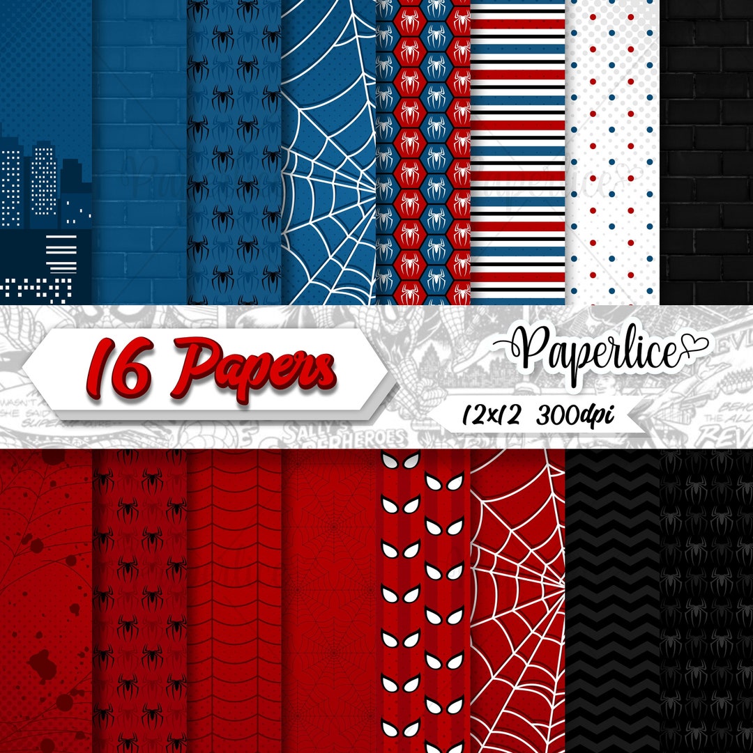 Spider Digital Paper, Comic Paper, Spider Hero - Etsy