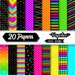 Neon Colors Digital Paper, Bright Colors Scrapbook Paper, Rainbow Paper ...