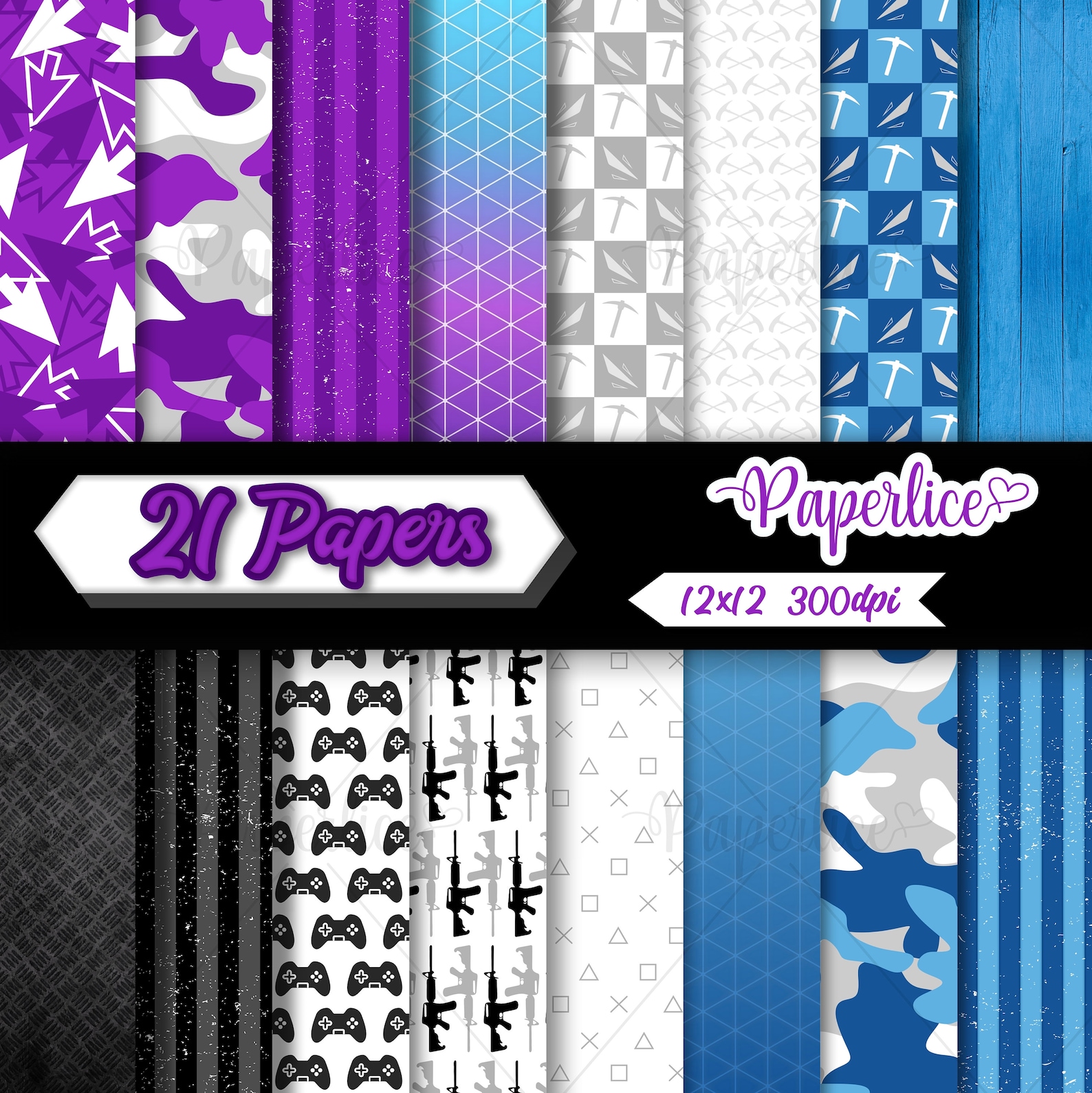 Gamer Digital Paper - Etsy