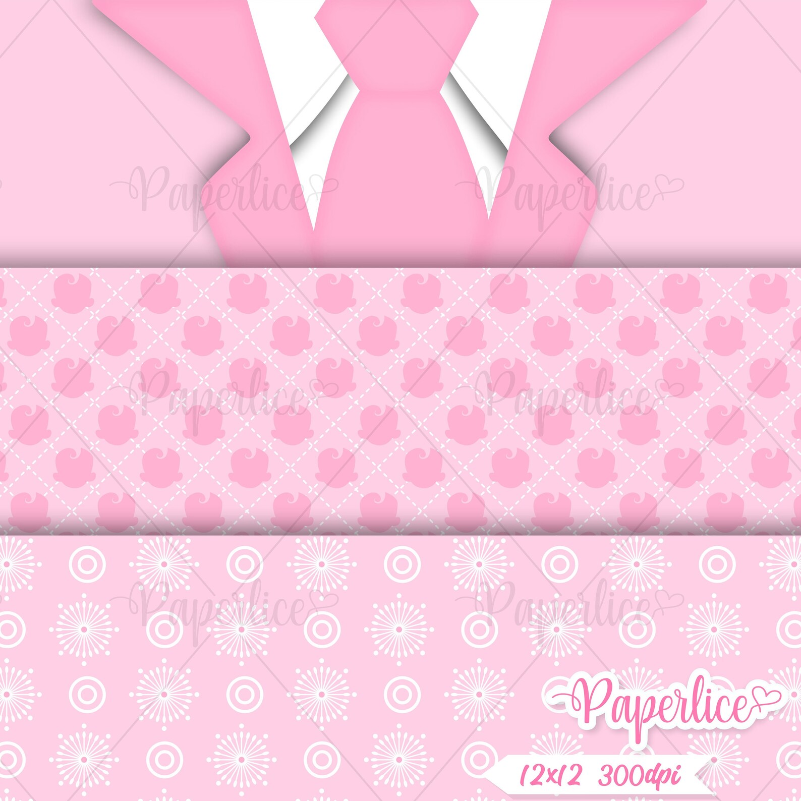 Baby Girl Digital Paper - Etsy