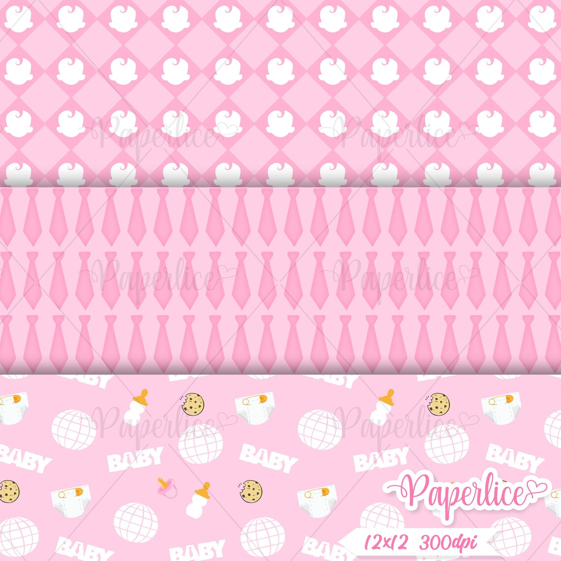 Baby Girl Digital Paper - Etsy