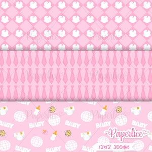 Baby Girl Digital Paper - Etsy