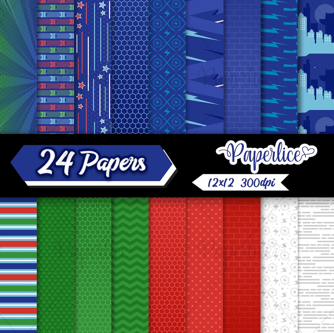 Comic Digital Paper Superhero Paper - Etsy