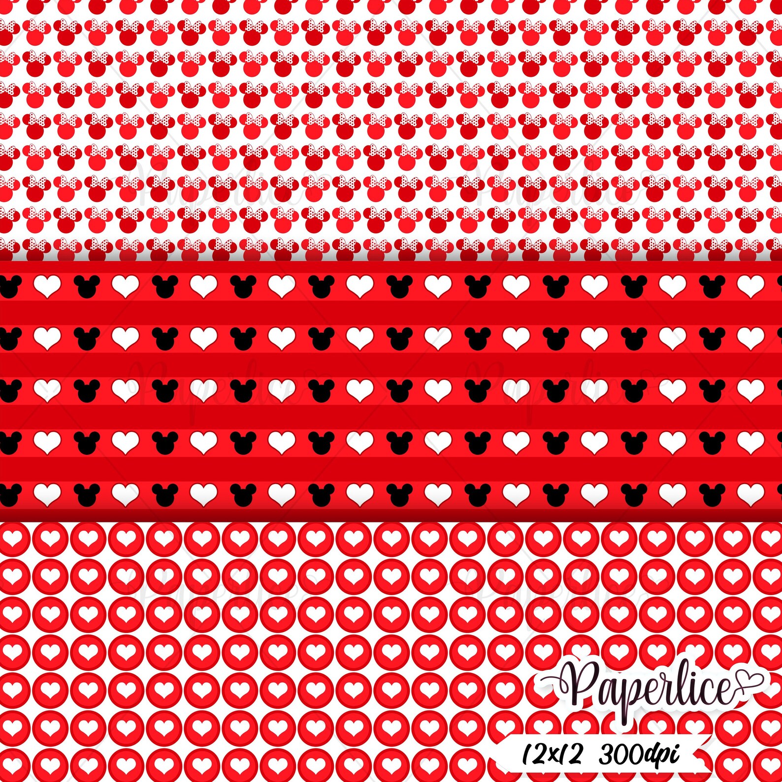Mini Red Digital Paper - Etsy