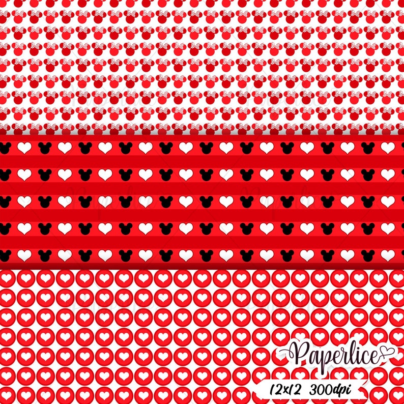 Mini Red Digital Paper - Etsy