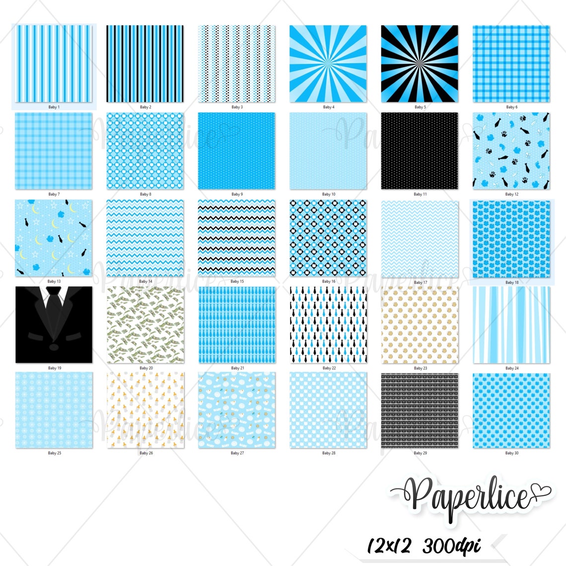 Baby Boy Digital Paper - Etsy