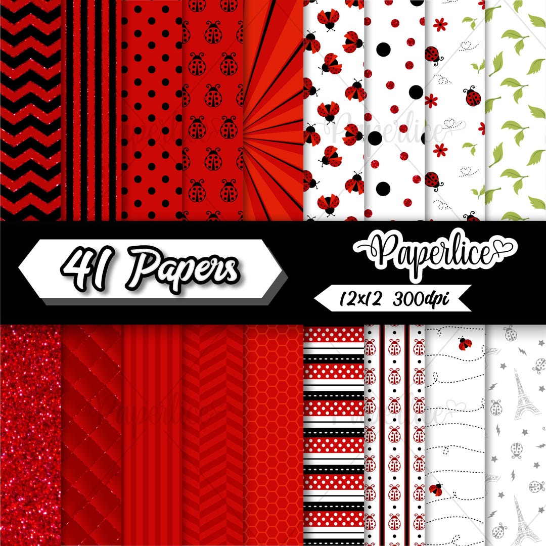 Ladybug Digital Paper, Lady Bugs, Ladybirds, Bugs, Insects, Nature ...
