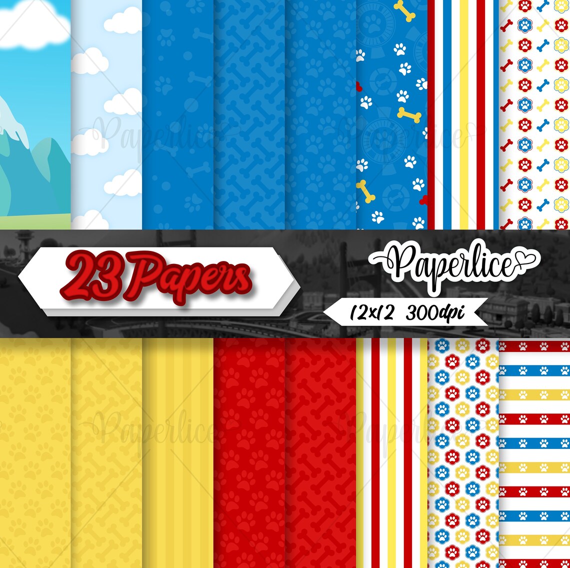Paw Digital Paper - Etsy