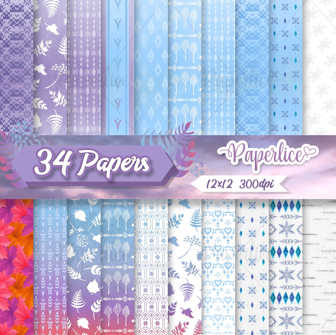 Ice Frozen 2 Digital Paper - Etsy