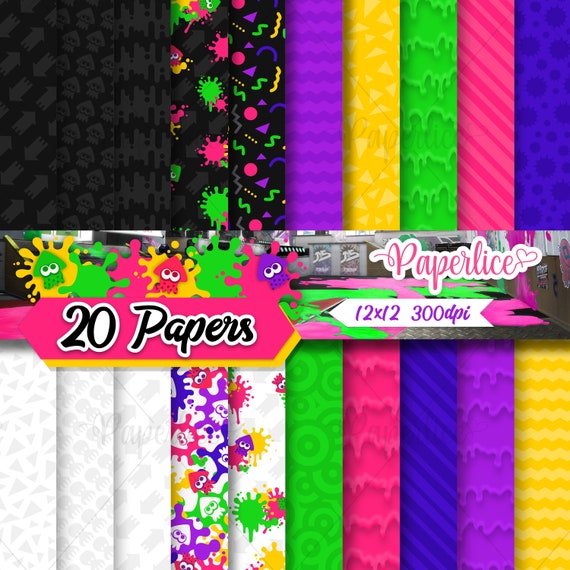 Splash Digital Paper | Etsy