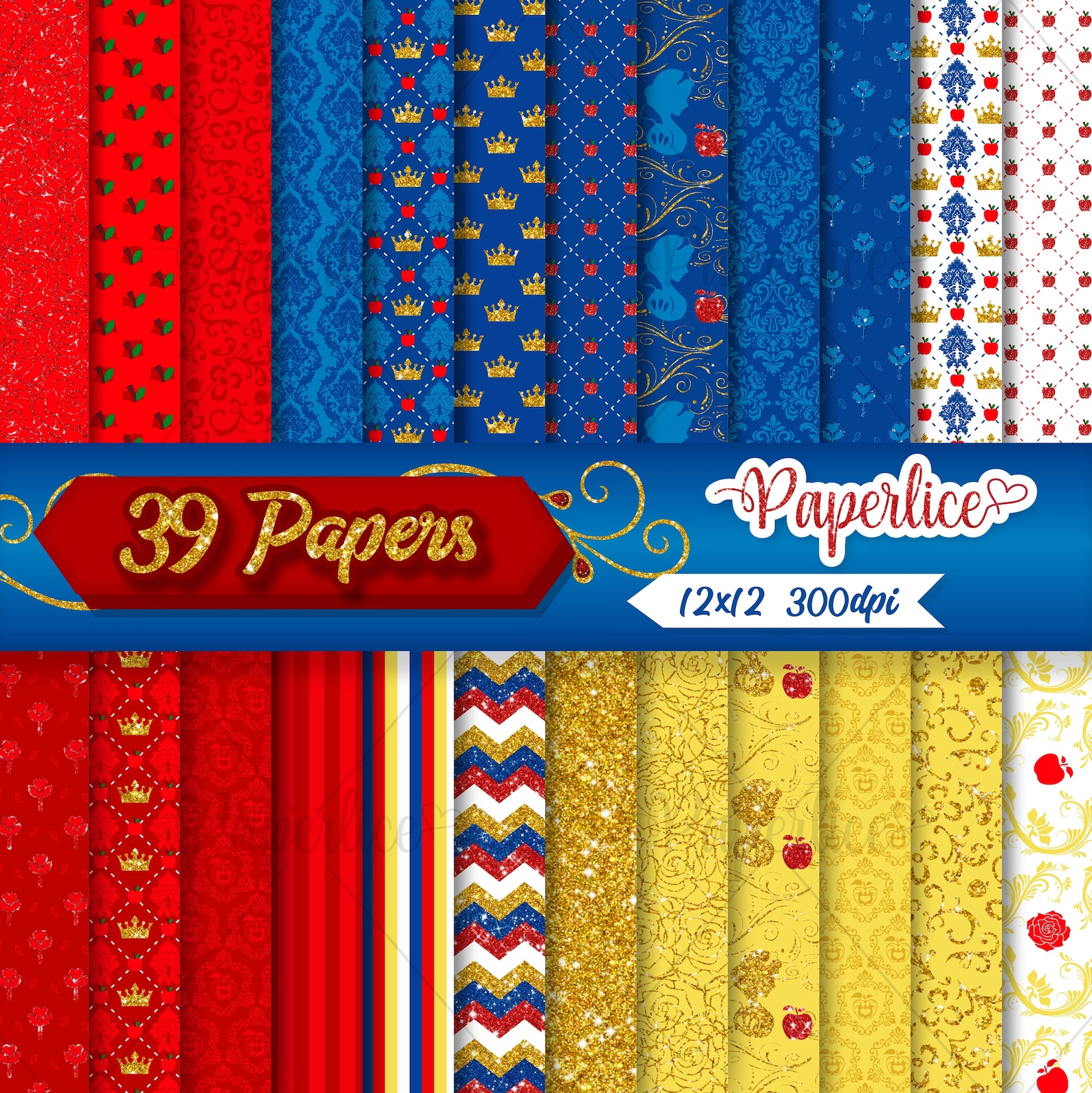 Snow White Digital Paper Kit Digital - Etsy