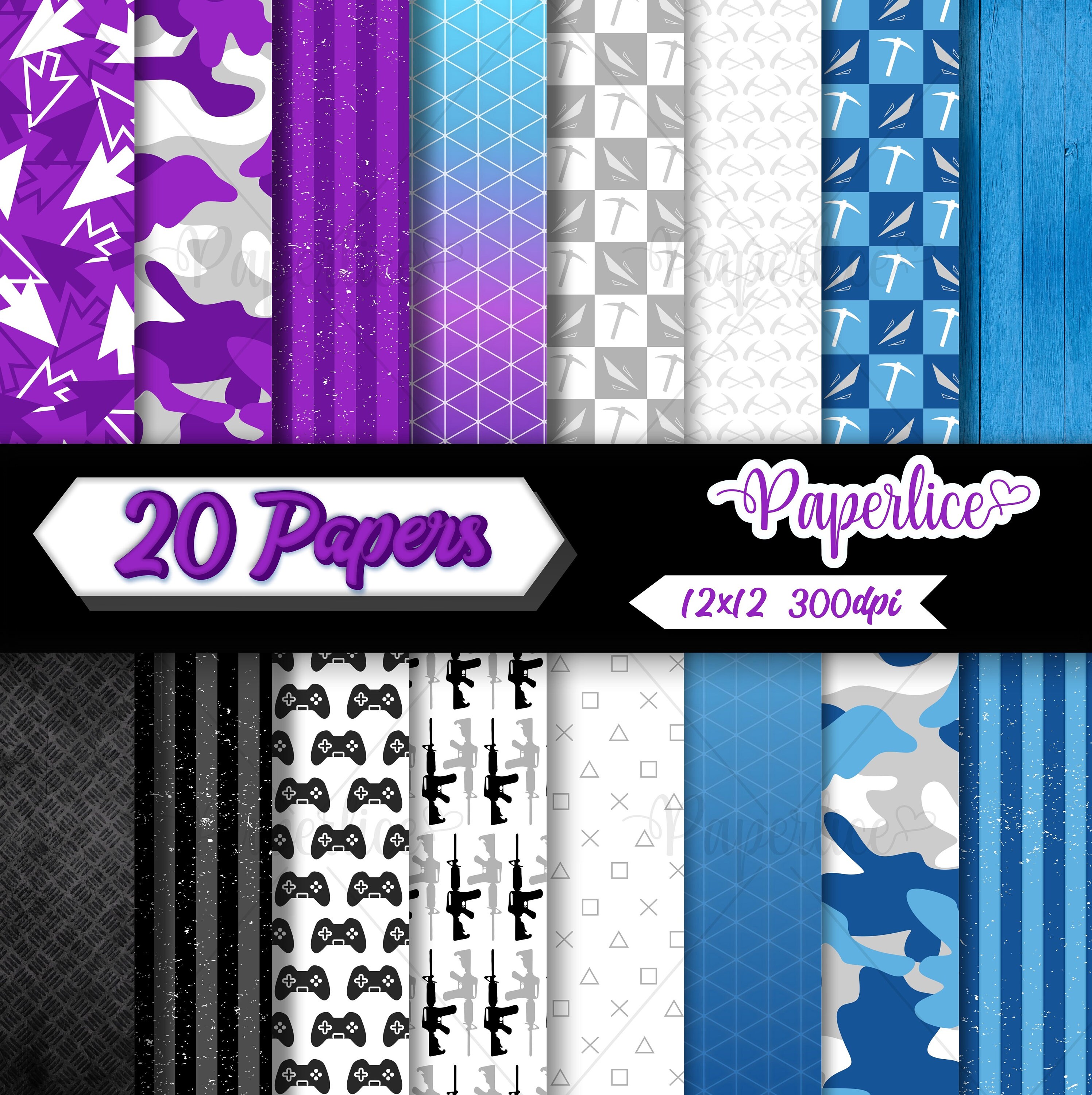 Gamer Digital Paper | Etsy
